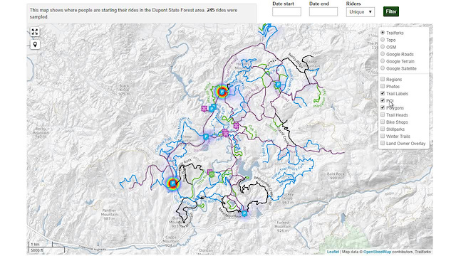Trailforks Ride Start Point Heatmap Video - Pinkbike